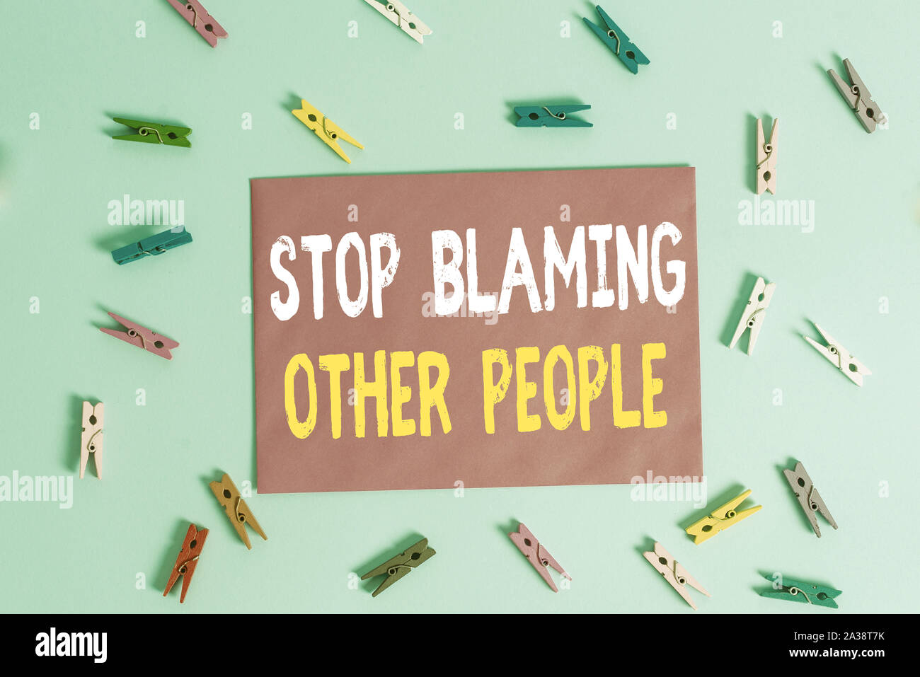 Conceptual hand writing showing Stop Blaming Other People. Concept ...
