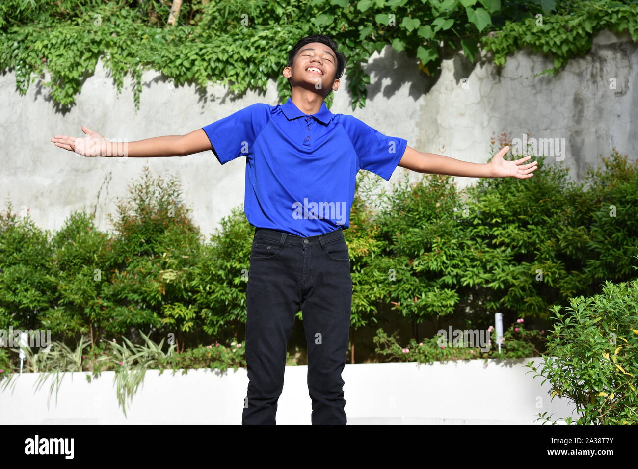 A Young Filipino Male And Freedom Stock Photo - Alamy