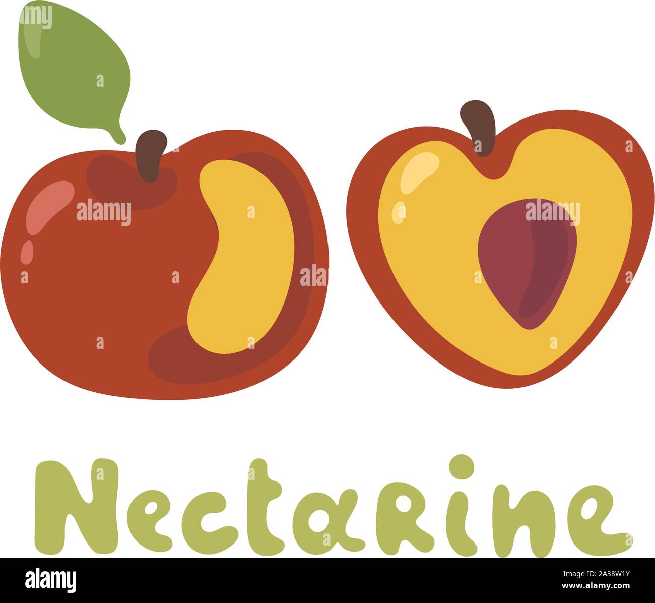 Red nectarine Stock Vector Images - Alamy