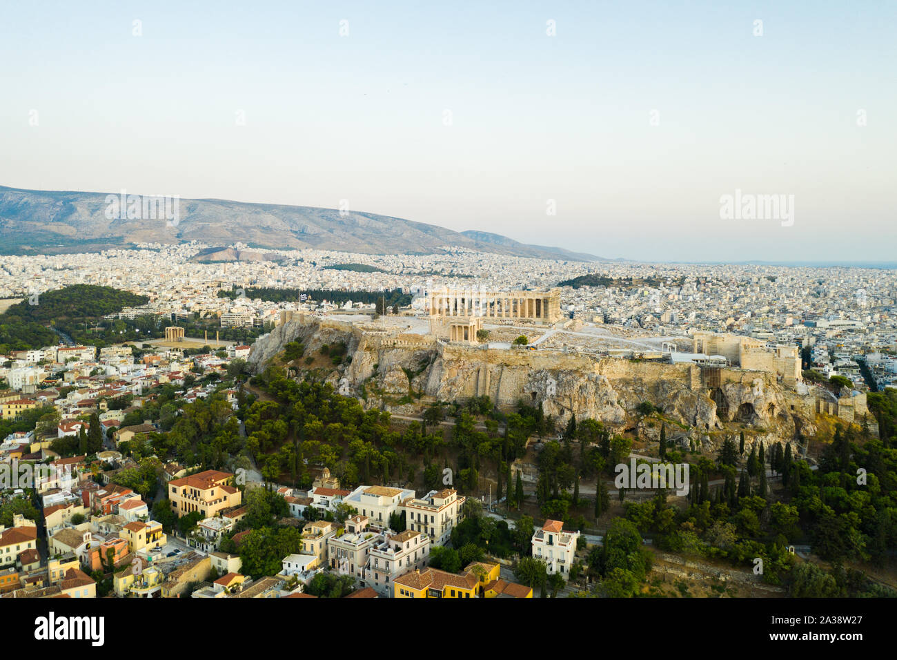 Aerial view of the Acropolis Stock Photo - Alamy
