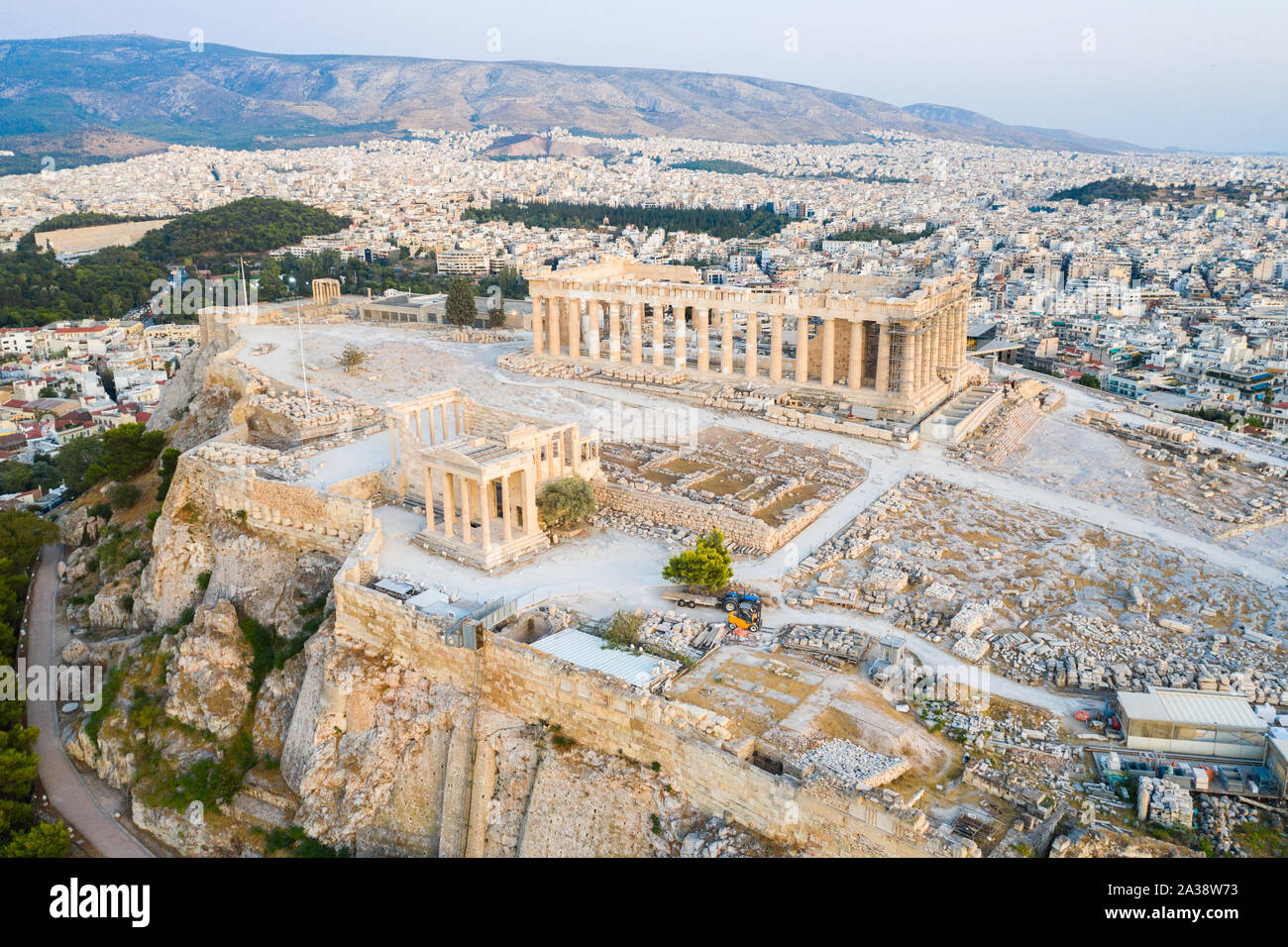 Aerial view of the Acropolis Stock Photo - Alamy