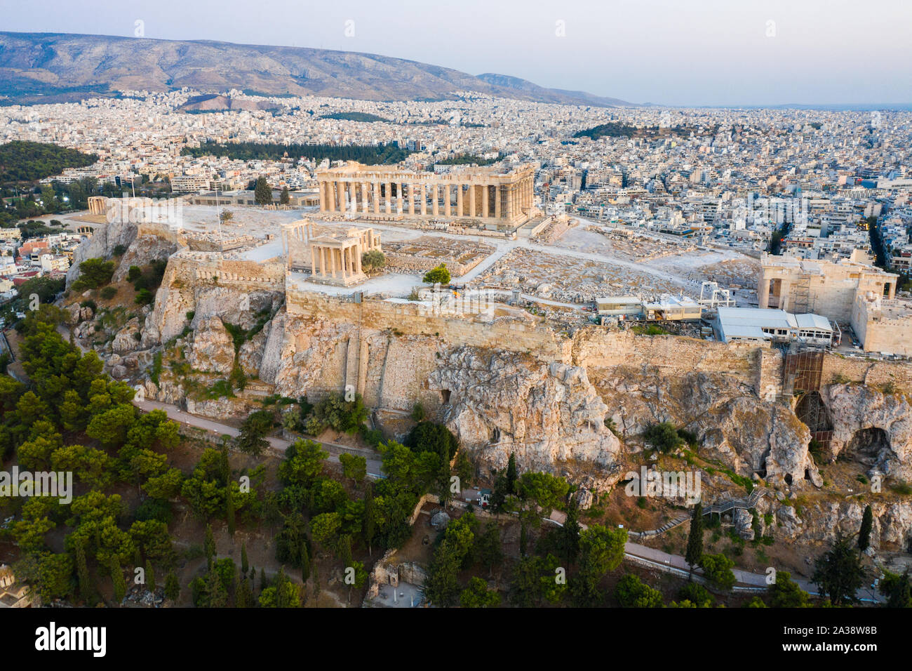 Aerial view of the Acropolis Stock Photo - Alamy