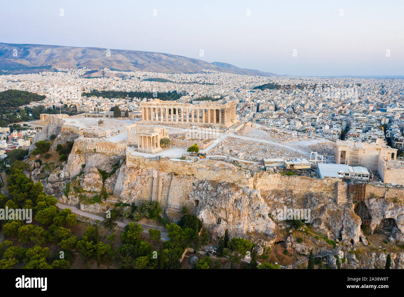 Aerial view of the Acropolis Stock Photo - Alamy