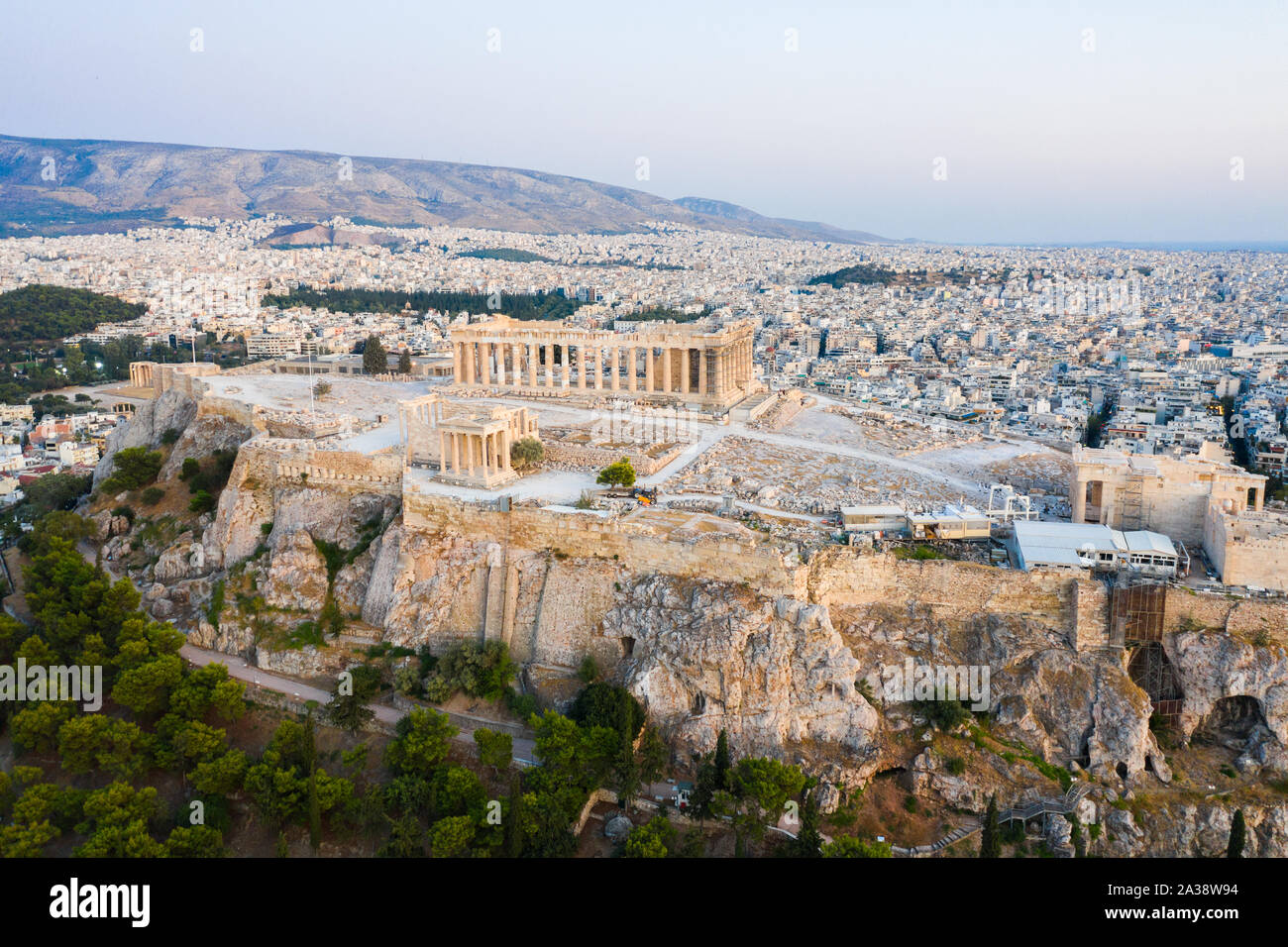 Aerial view of the Acropolis Stock Photo - Alamy
