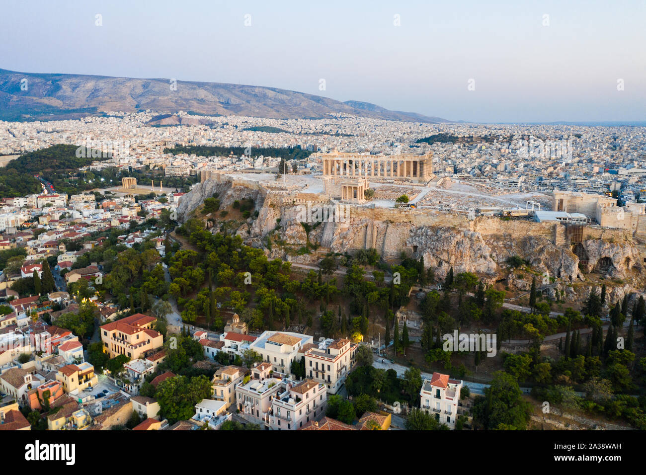 Aerial view of the Acropolis Stock Photo - Alamy
