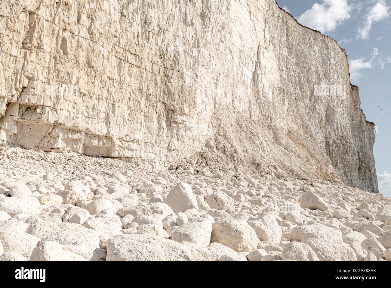 Chalk Cliffs and cliff fall debris Stock Photo - Alamy