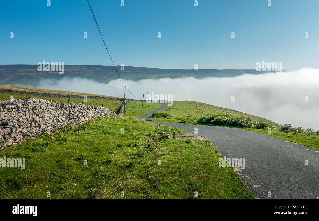 The steep gradient of Brootes Lane hill climb in Littondale heading ...