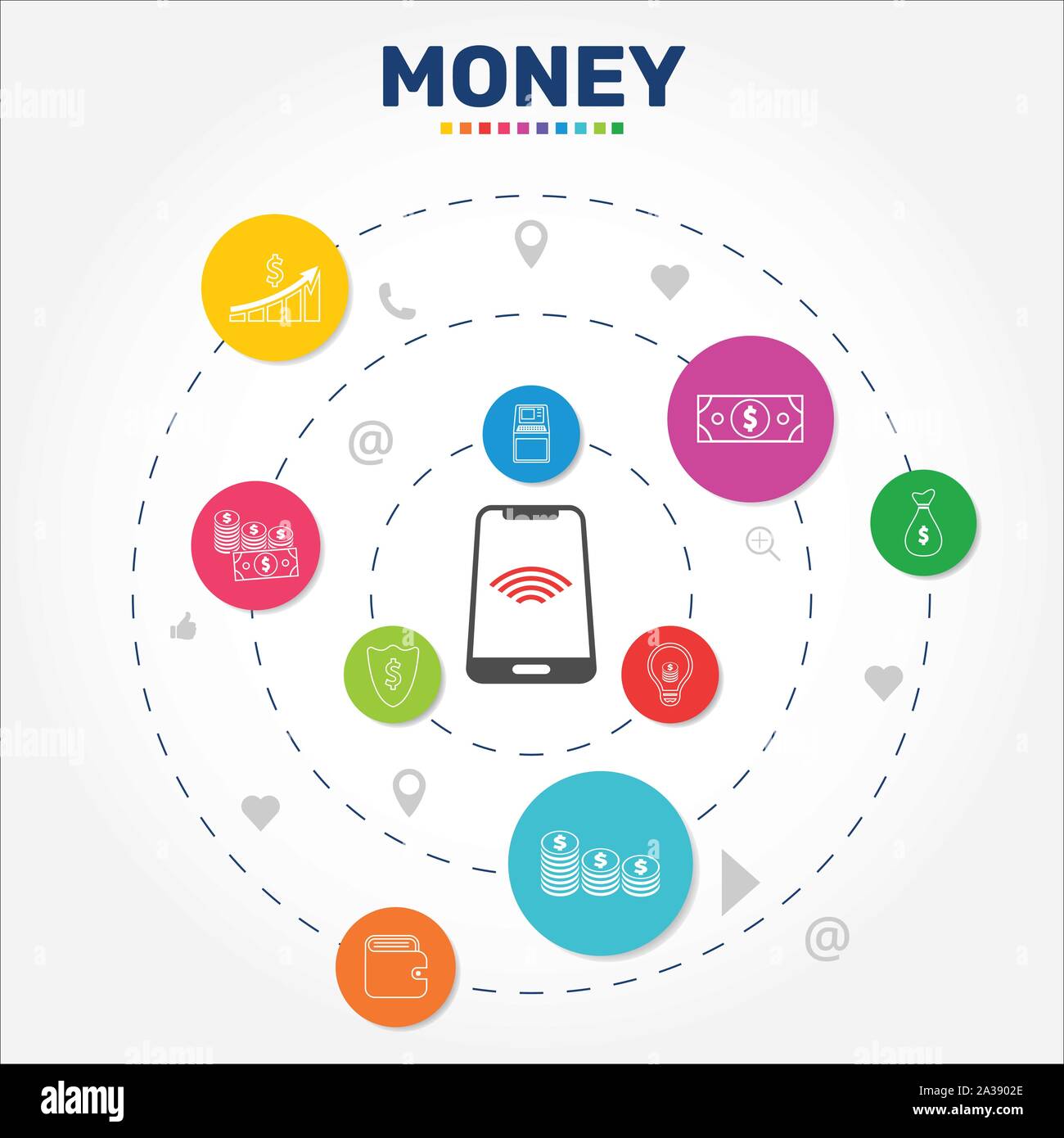Money Infographics vector design. Timeline concept include money, coins ...