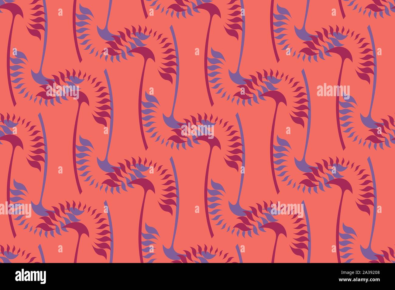 Vector seamless pattern on coral color background Stock Vector Image ...