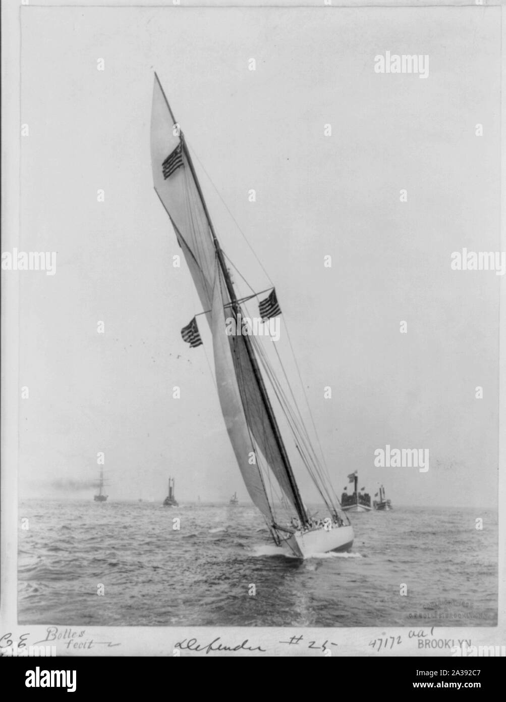 Sailboats sailing]: DEFENDER Stock Photo - Alamy