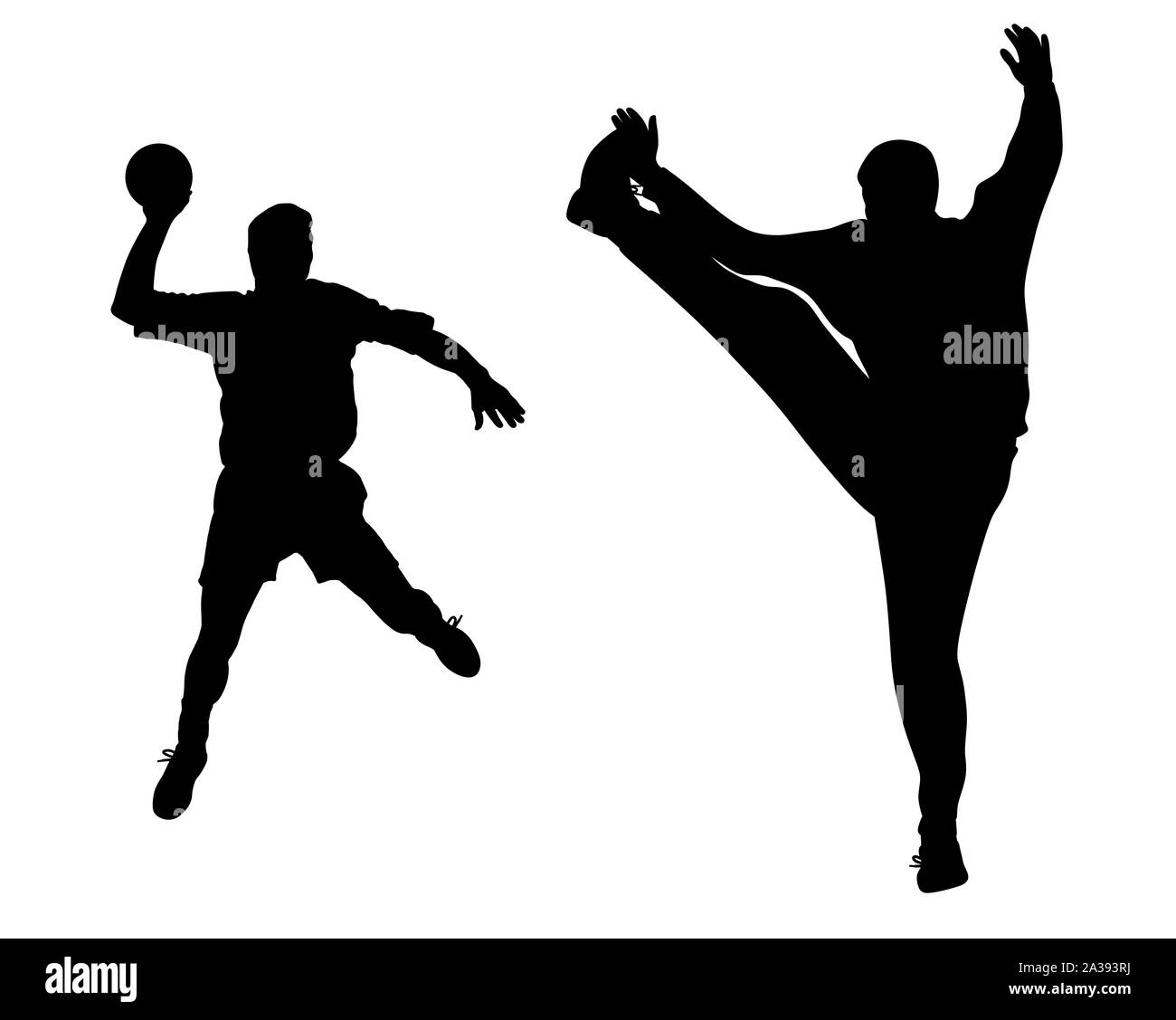 Handball player and goalkeeper Stock Photo - Alamy
