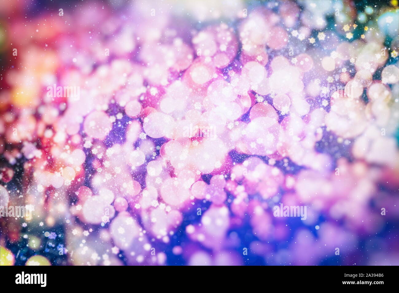 Abstract glitter lights and stars. Festive blue and white color ...