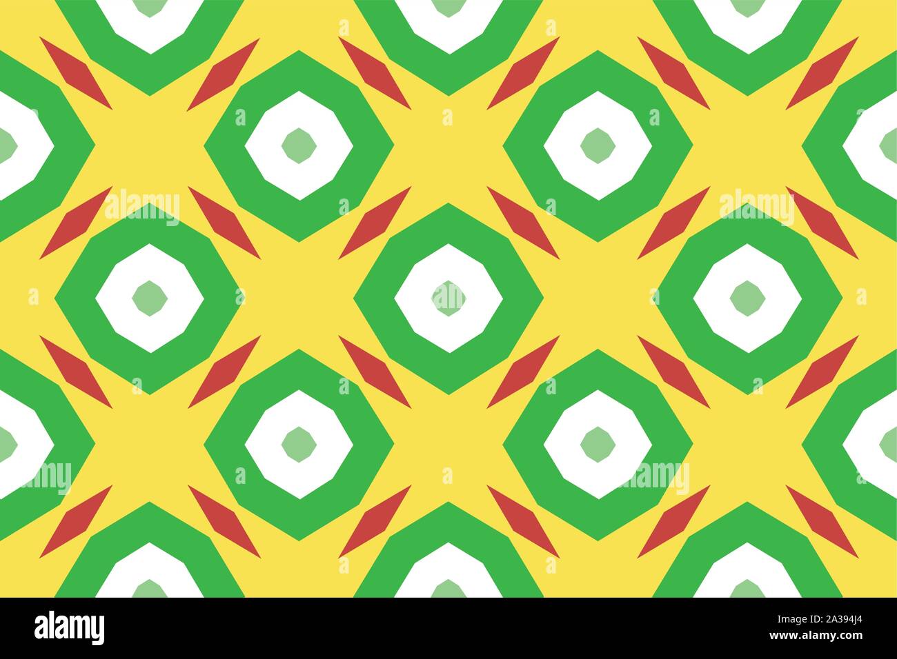 Vector seamless geometric pattern. Shaped green, white and red ...