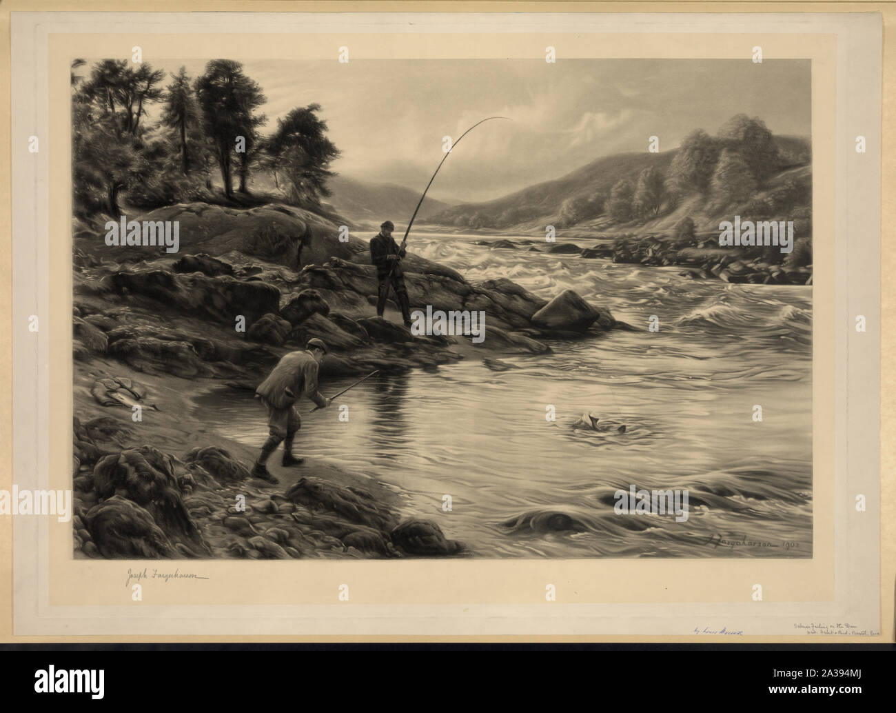 Salmon fishing on the dee Stock Photo - Alamy