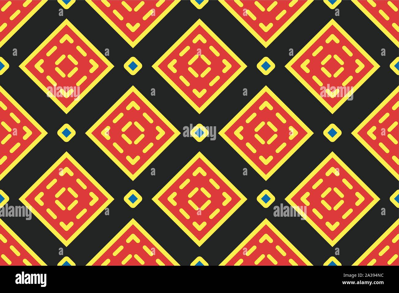 Vector seamless geometric pattern. Shaped yellow, red and blue squares ...