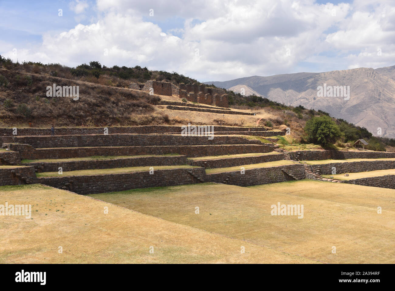 Inca stone terraces at the Tipon archaeological site, just south of ...