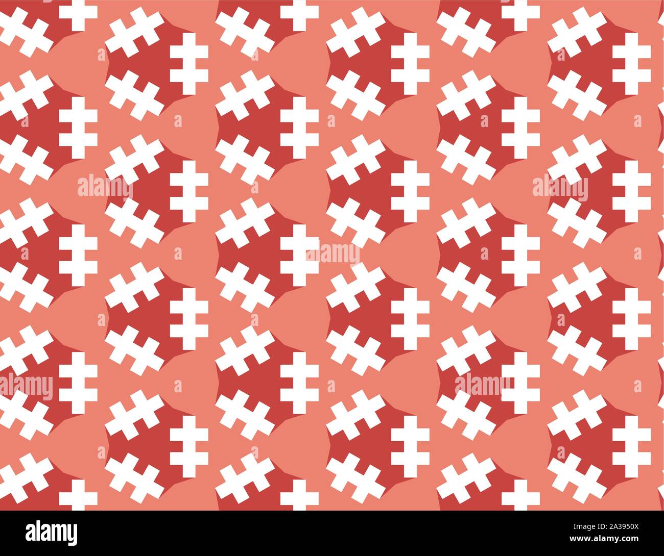 Vector seamless geometric pattern. Red and white lines, shapes Stock ...