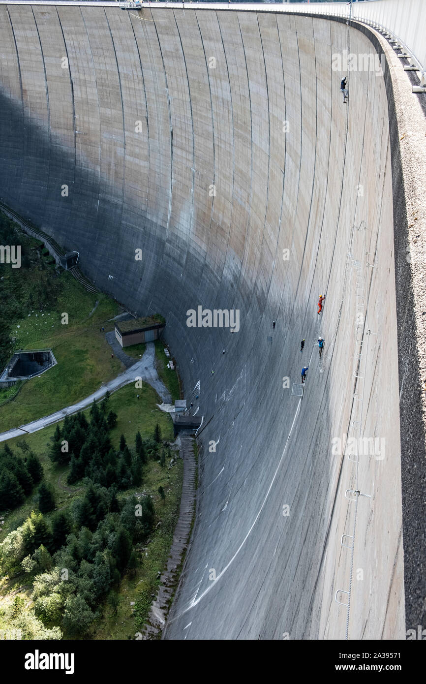 Via Ferrata in Austria, Tirol, Zillertal, Schlegeis dam Stock Photo - Alamy