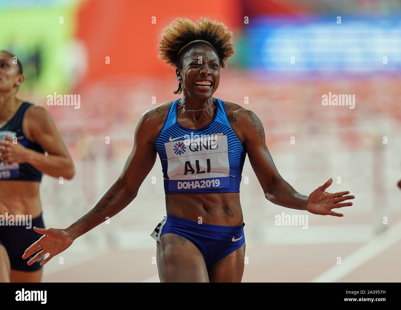Doha Qatar 6th Oct 2019 Nia Ali Of United States Winning In The 100