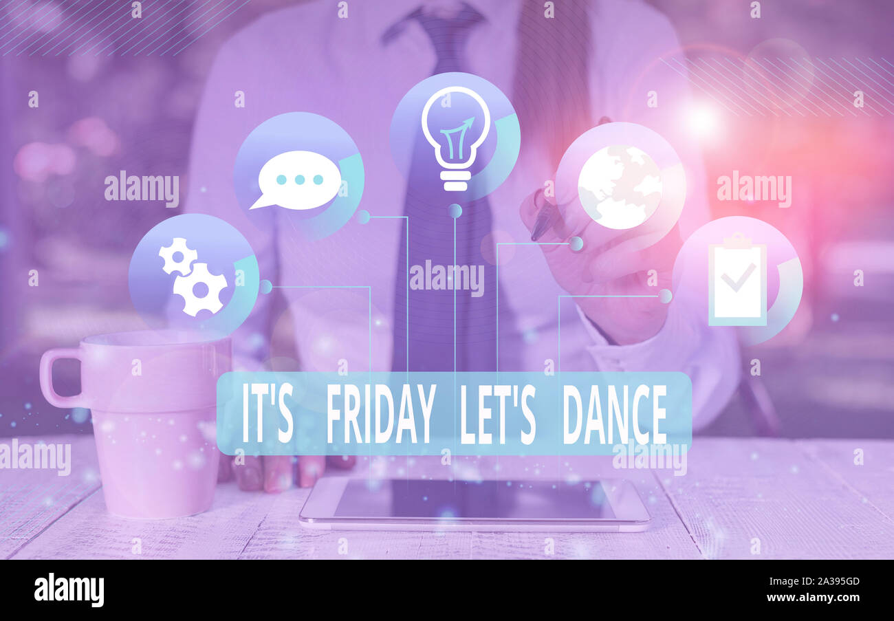 Text sign showing It S Friday Let S Dance. Business photo text ...