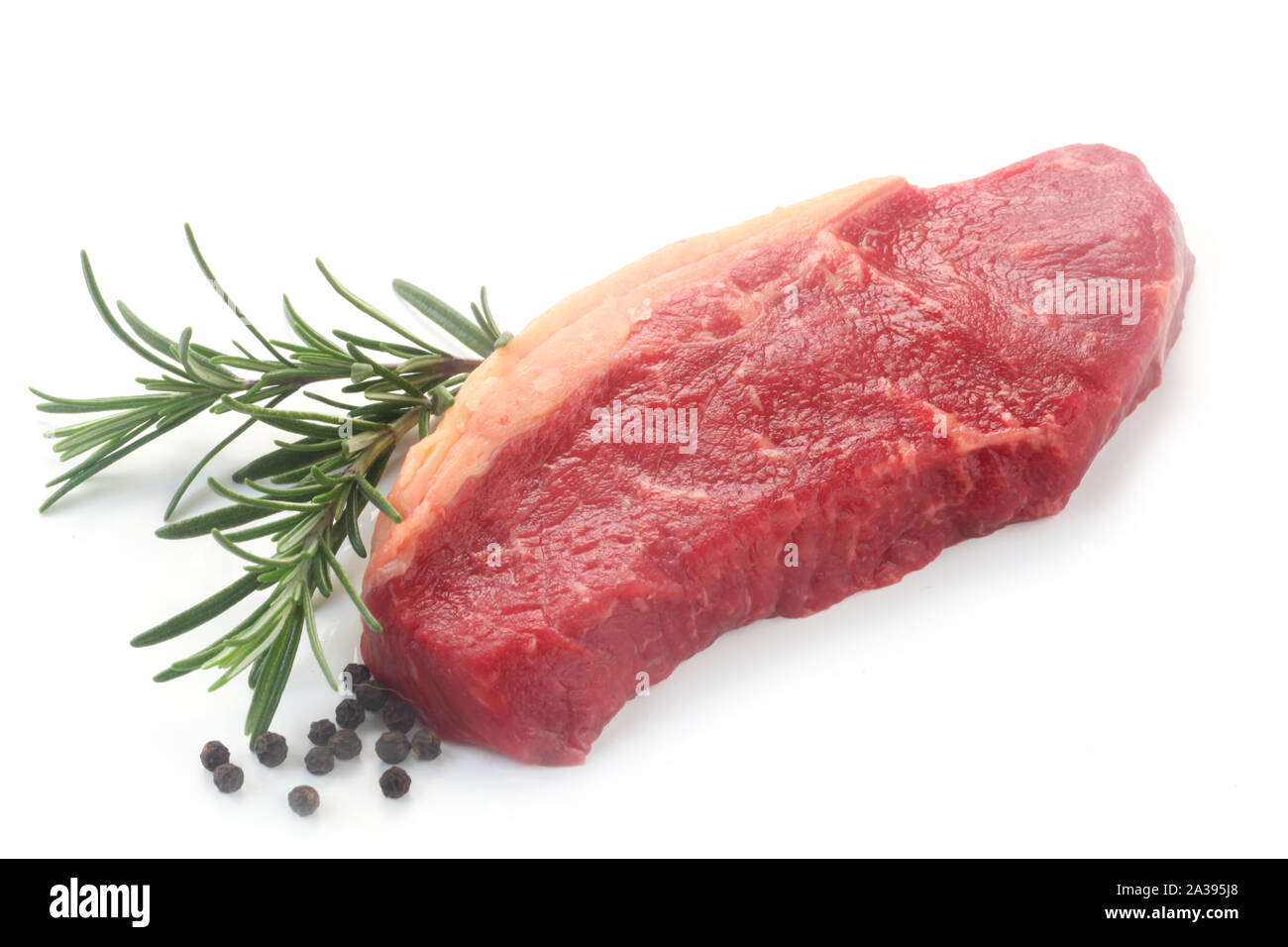 Raw Rump Steak Isolated On White Stock Photo - Alamy