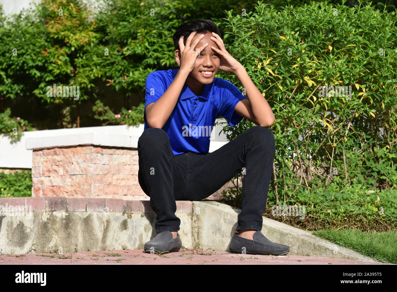 An A Stressed Filipino Person Stock Photo - Alamy