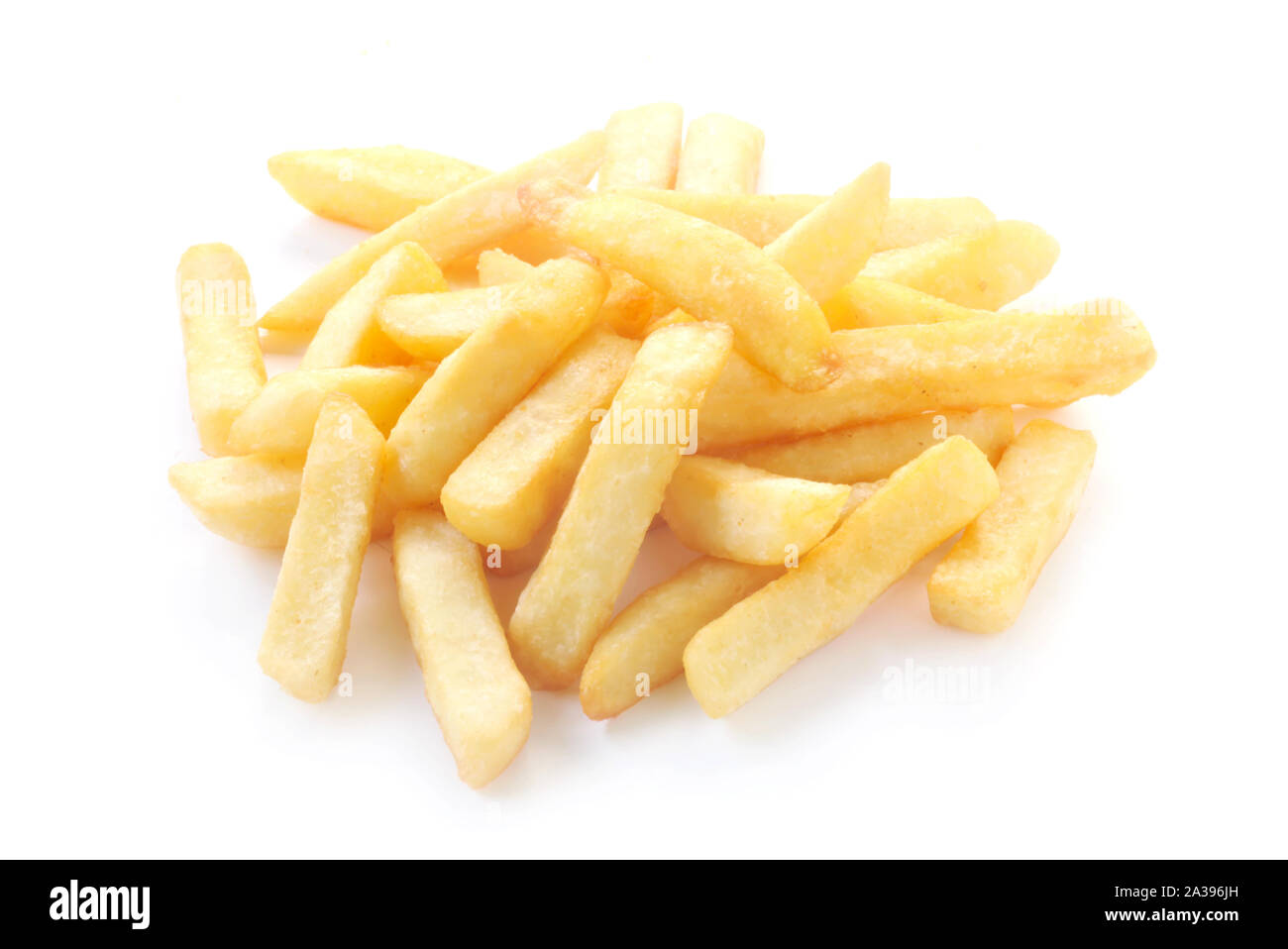 A Portion Of Chips Isolated On White Stock Photo - Alamy