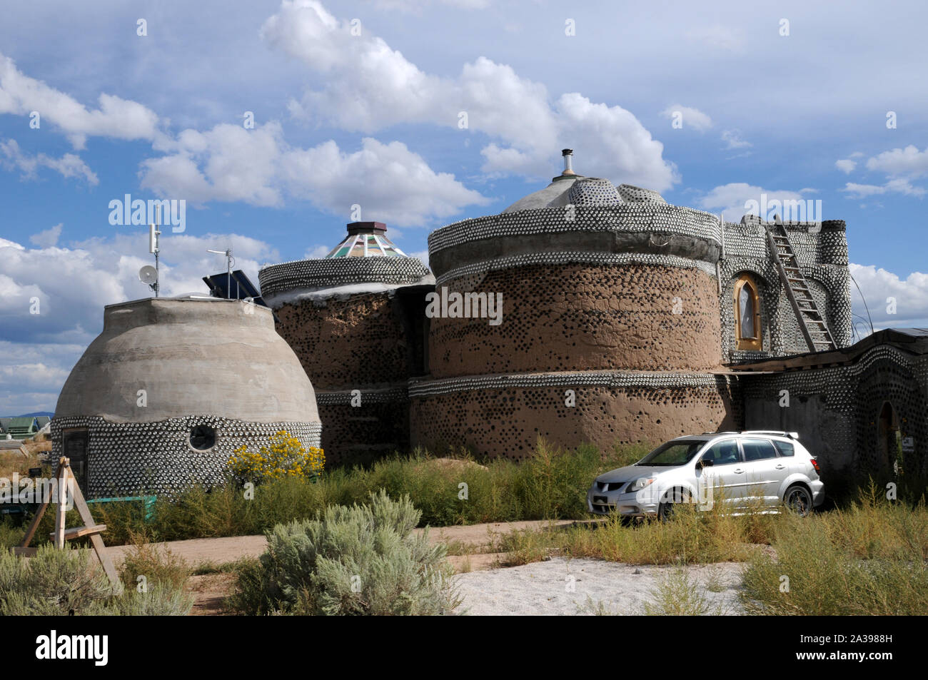 Buildings and construction methods at the Earthship Biotecture just ...