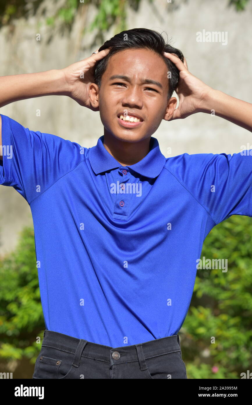 An A Stressful Teenager Boy Stock Photo - Alamy