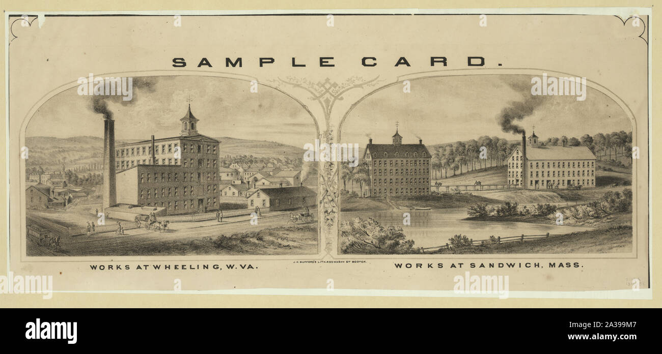 Sample card - works at Wheeling, W. VA. - works at Sandwich, Mass Stock ...