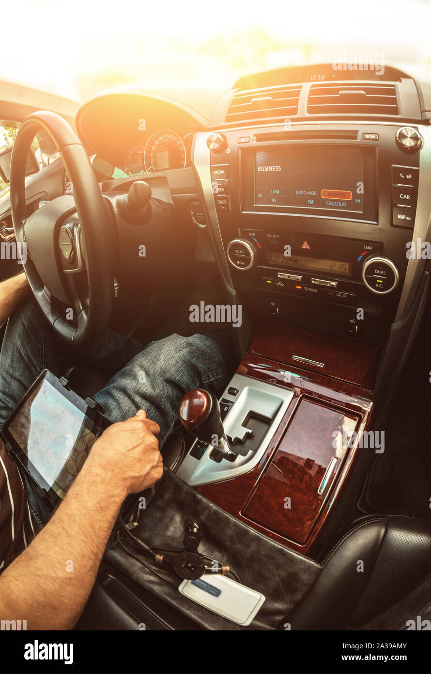 car driver seat, busy driver Stock Photo - Alamy
