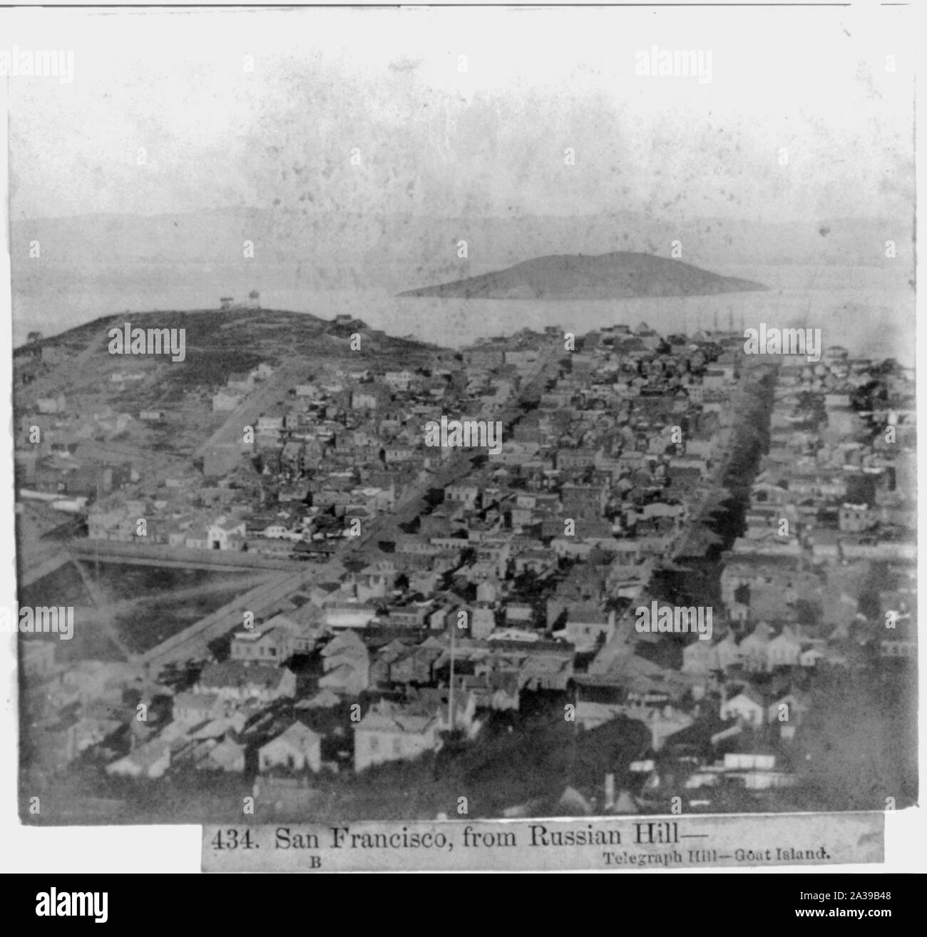 San Francisco from Russian Hill-- Telegraph Hill--Goat Island Stock ...