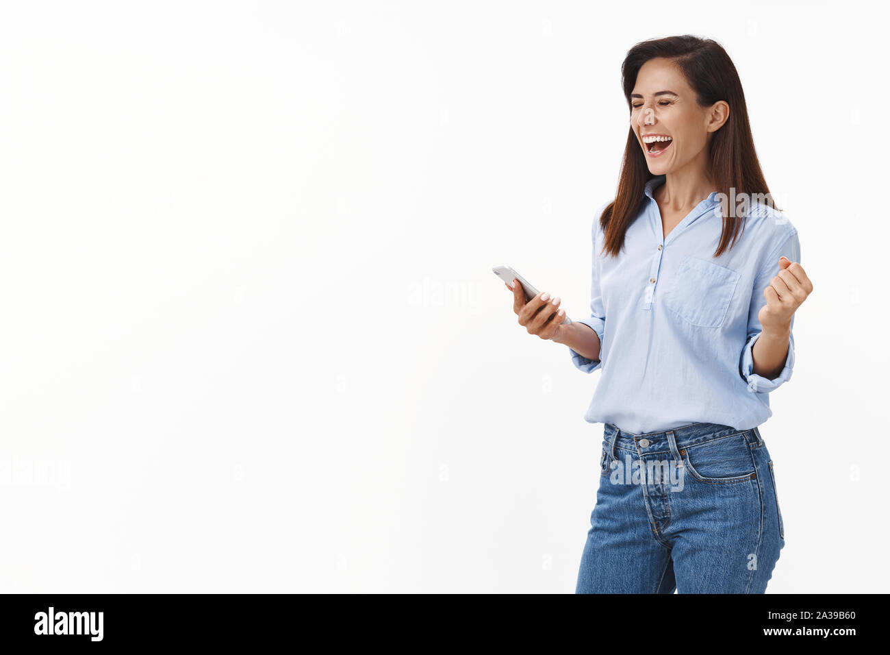 Woman winning the lottery Cut Out Stock Images & Pictures - Alamy