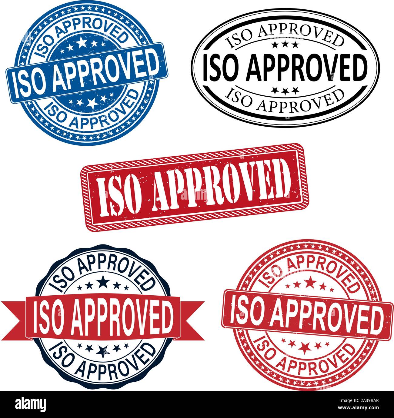 ISO Approved set label stamp illustration Rubber Stamp on white ...
