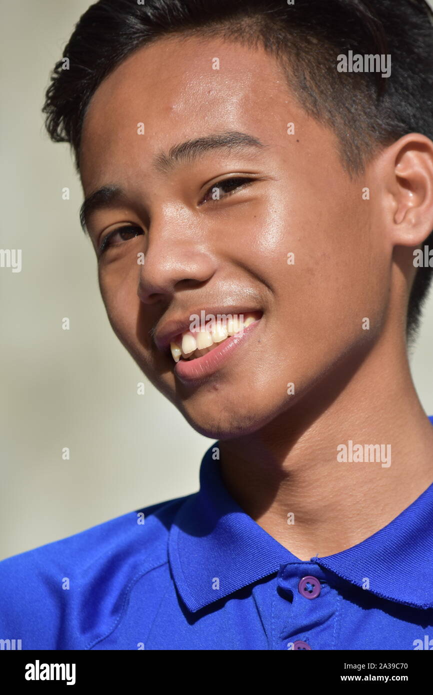 An A Young Boy Smiling Stock Photo - Alamy