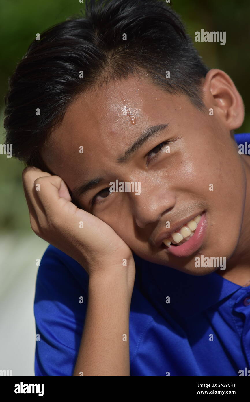 An A Depressed Teen Boy Stock Photo - Alamy