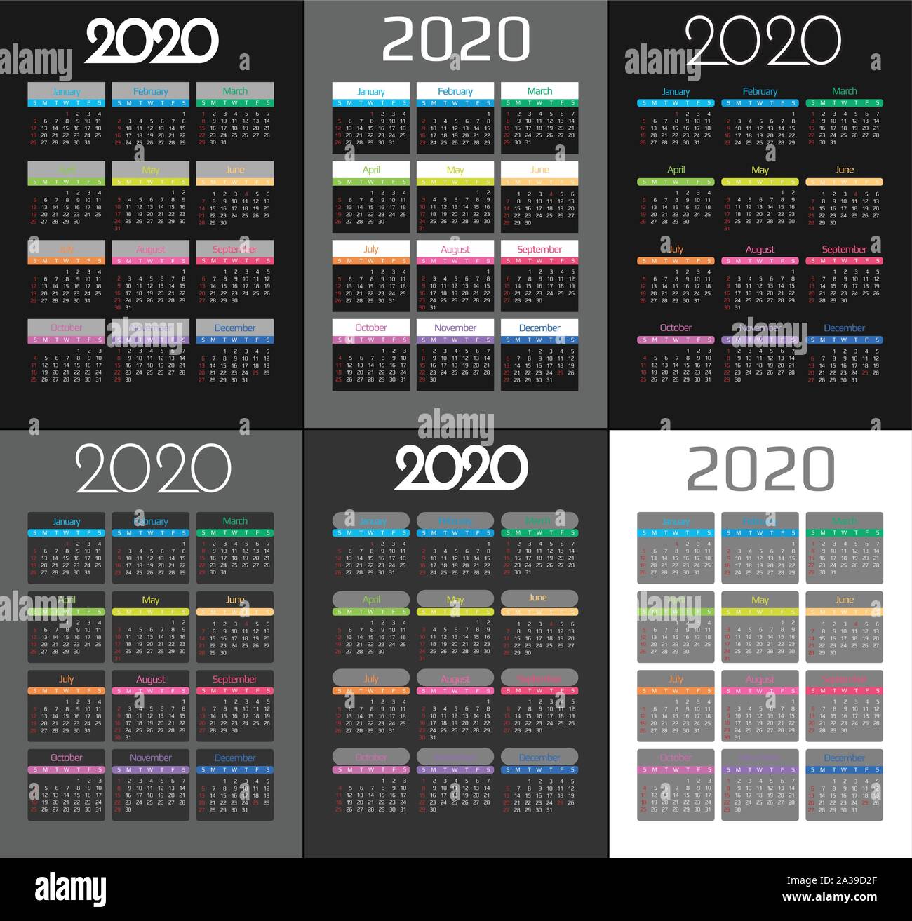 Calendar 2020 and 2021 template. 12 Months. include holiday event Stock ...