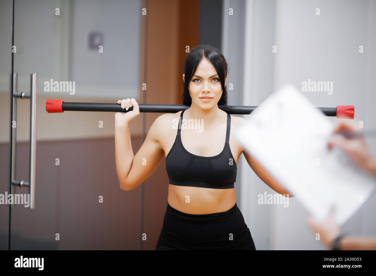 Healthy Lifestyle. Fitness woman doing exercises in gym Stock Photo - Alamy