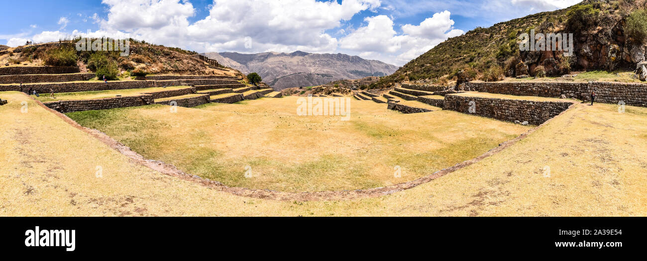 Inca stone terraces at the Tipon archaeological site, just south of ...