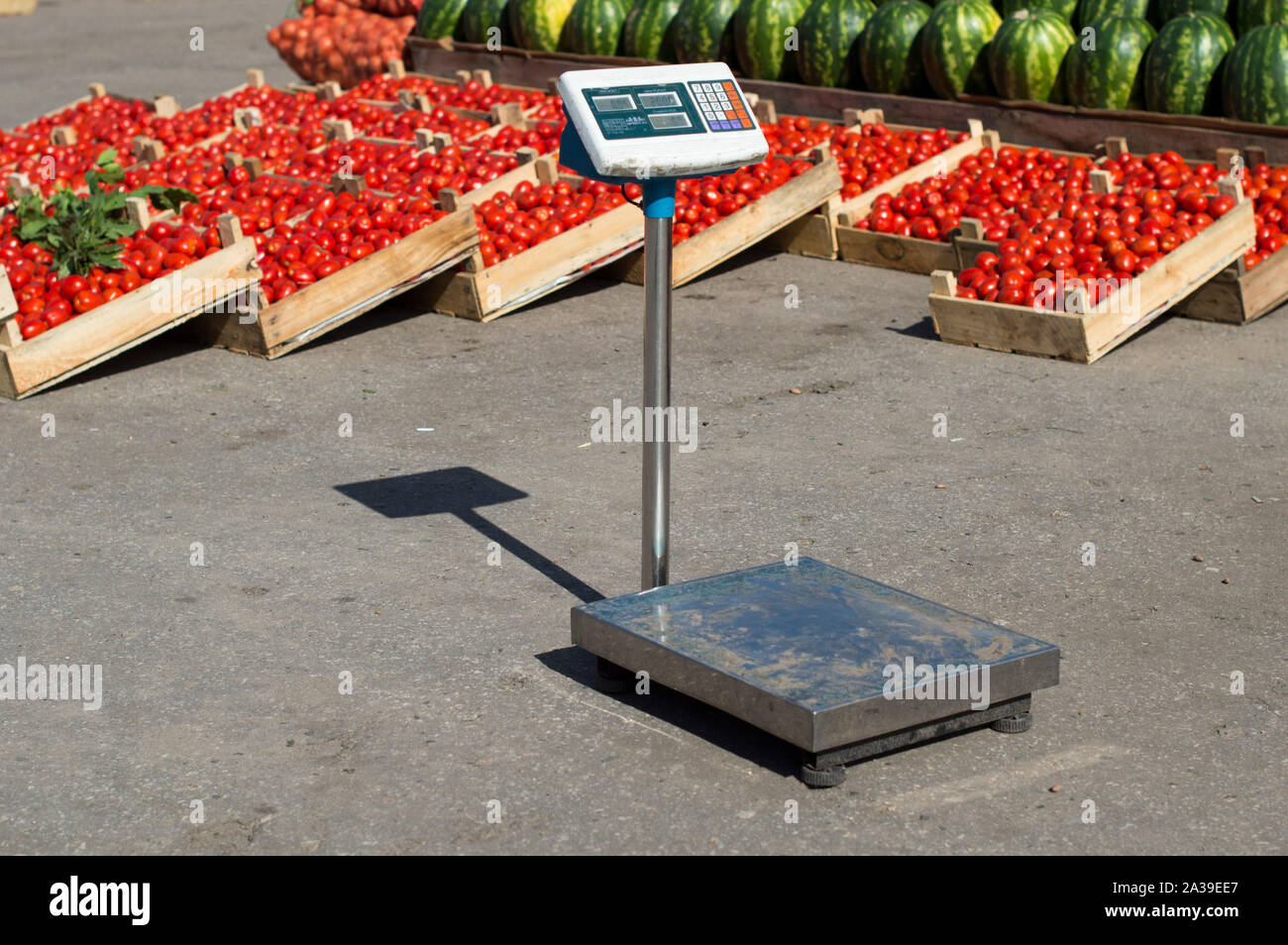 Scale To Measure How Much The Vegetables And Fruits Weigh High ...