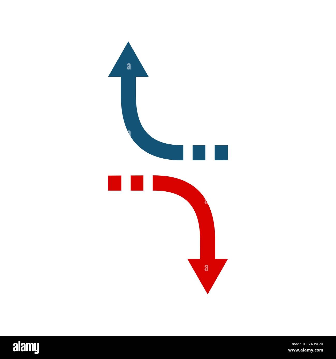 Decision Arrows in opposite direction. Stock vector illustration ...