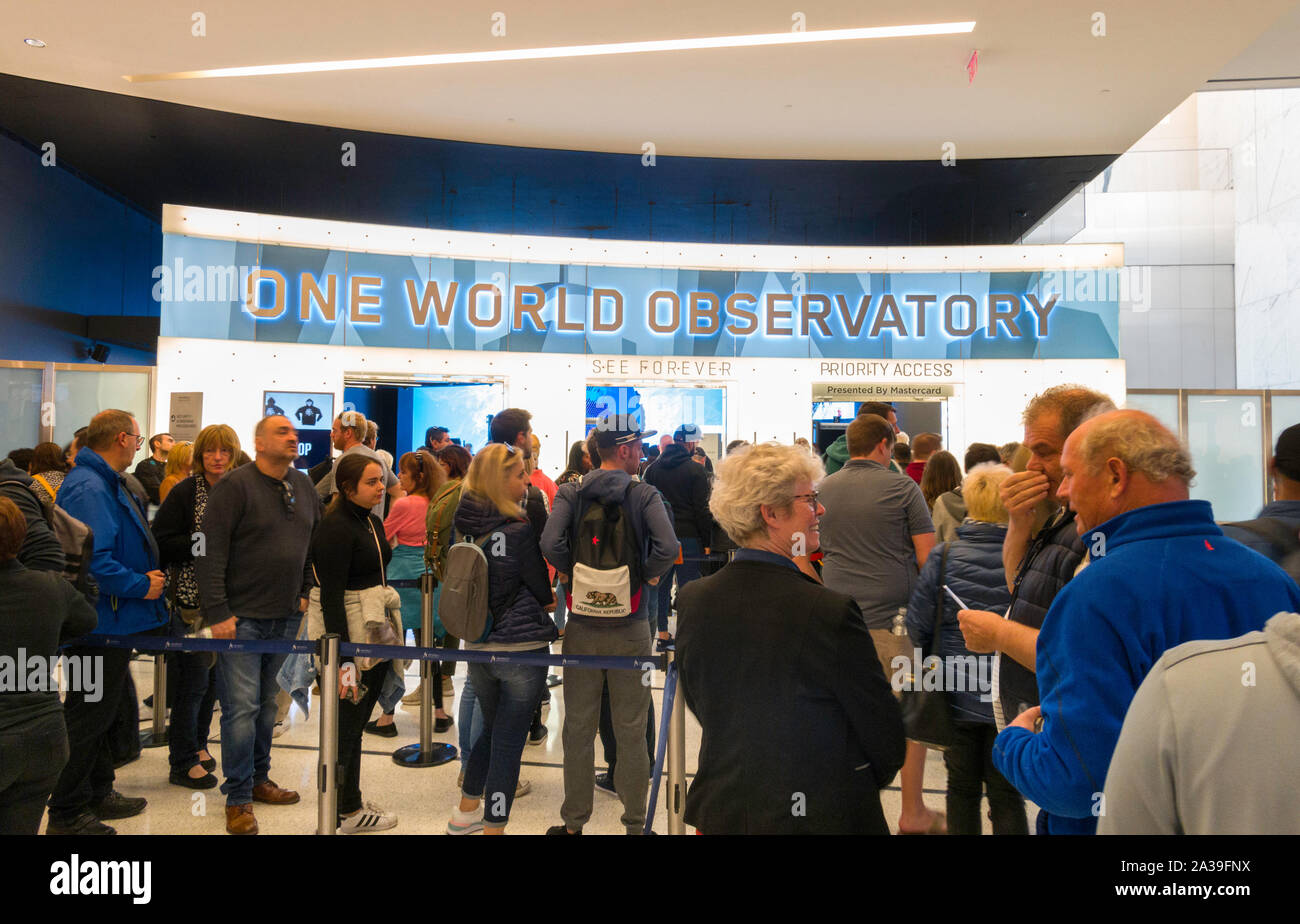 Visitors at the One World Observatory Atop One World Trade Center ...