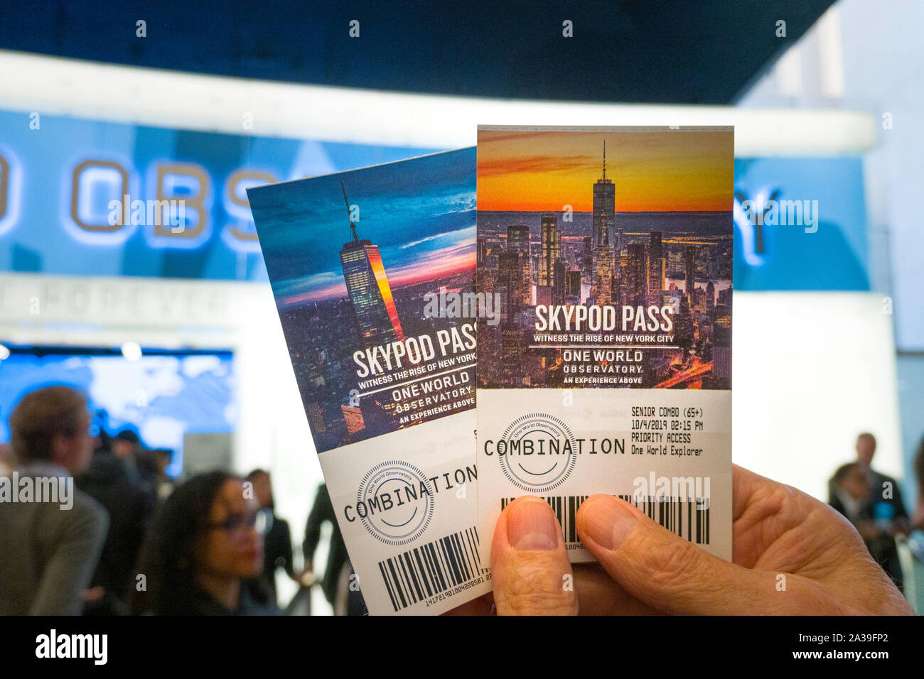 Visitors at the One World Observatory Atop One World Trade Center ...