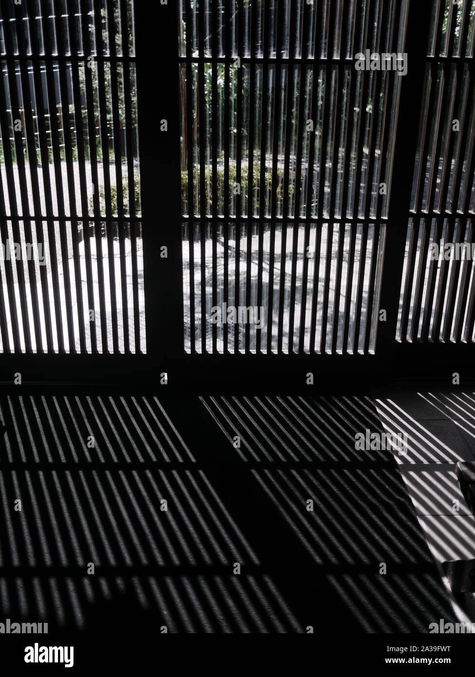Black and white image of a traditional Japanese wooden door. Seeing ...