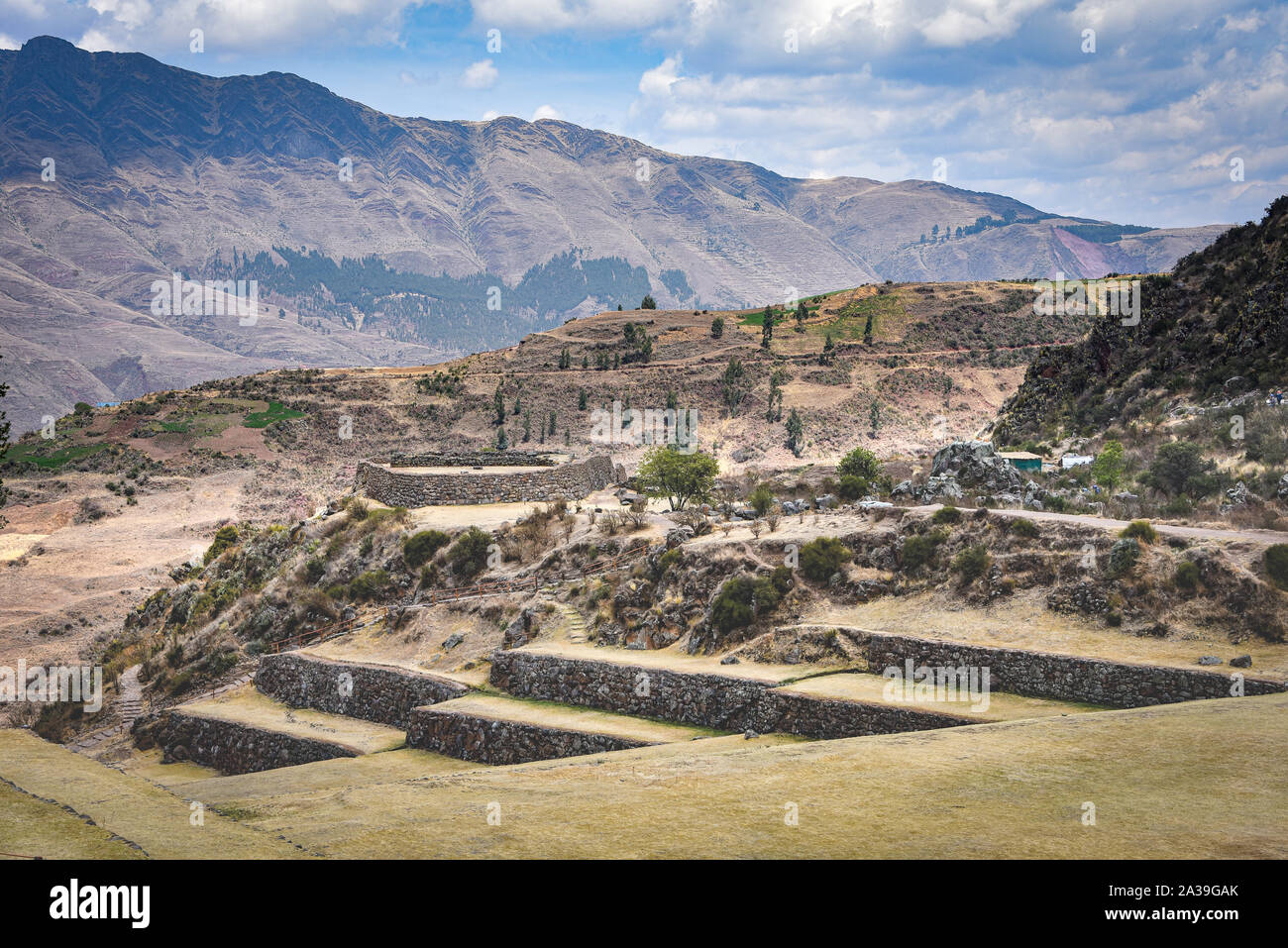 Inca stone terraces at the Tipon archaeological site, just south of ...