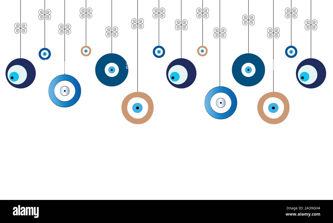 horizontal banner with blue evil eyes vector Stock Vector Image & Art ...