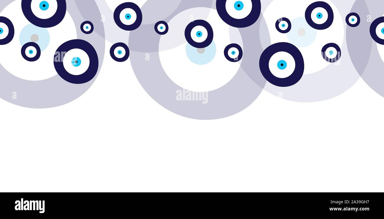 seamless horizontal banner with blue evil eyes vector Stock Vector ...