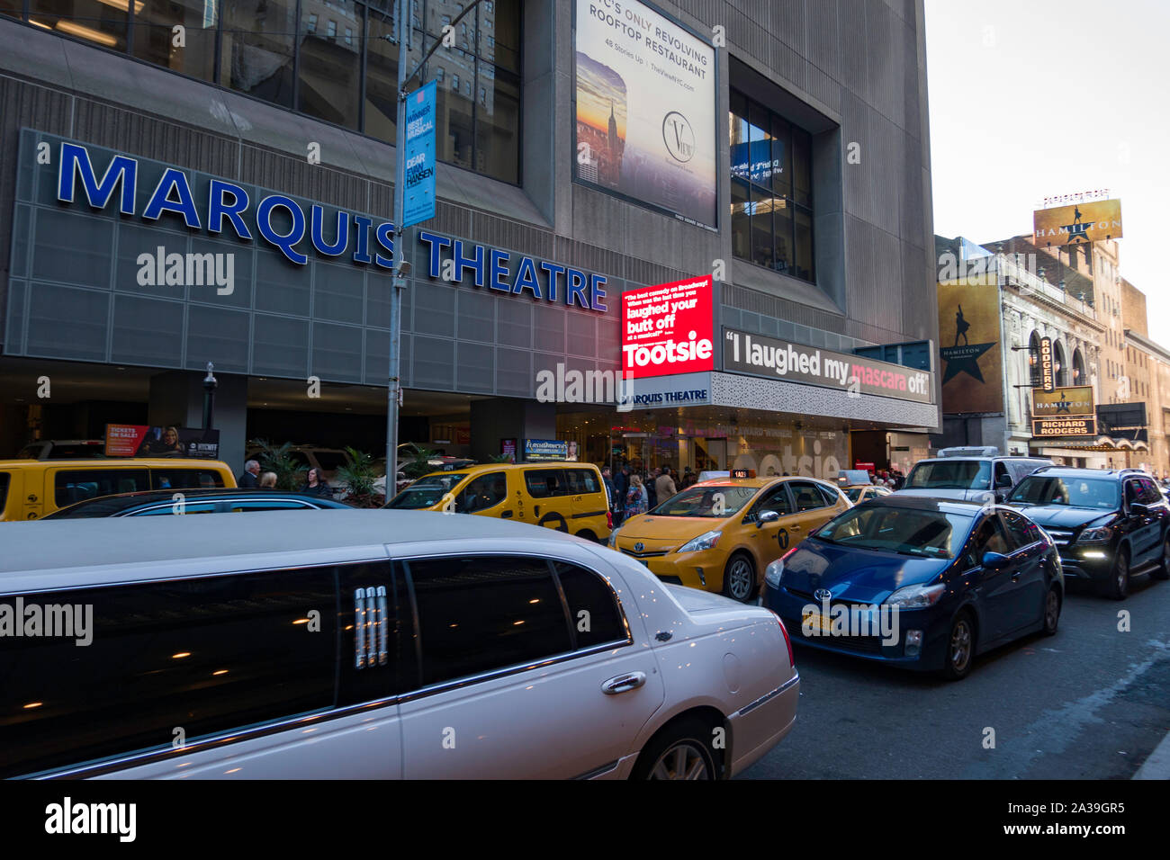 "Tootsie" Marquee Sign at the Marquis Theatre, Times Square, NYC, USA ...