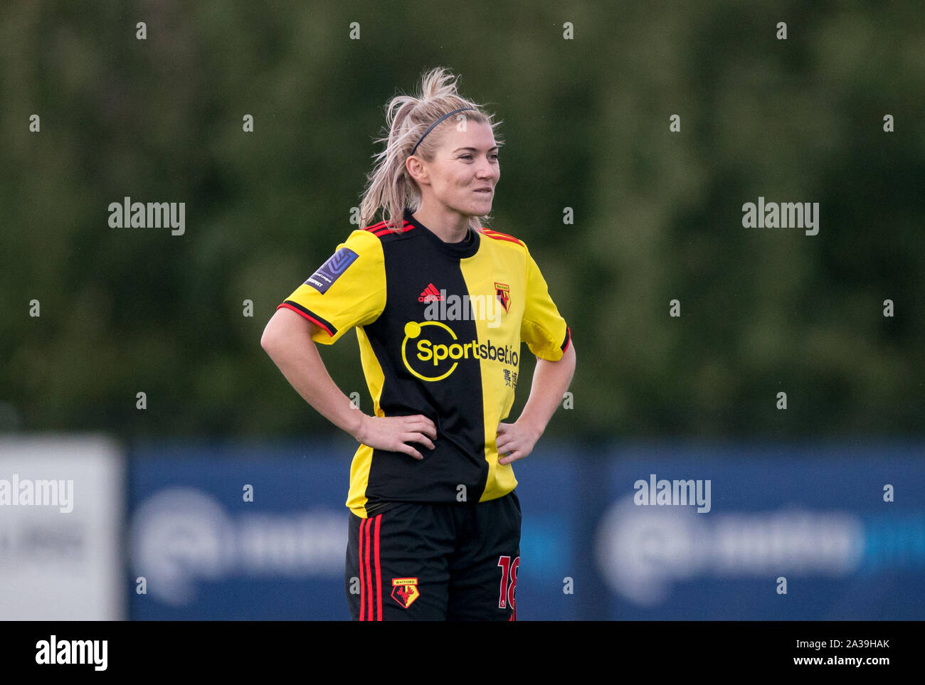 Hempstead Road, UK. 06th Oct, 2019. Danielle Scanlon of Watford FC ...