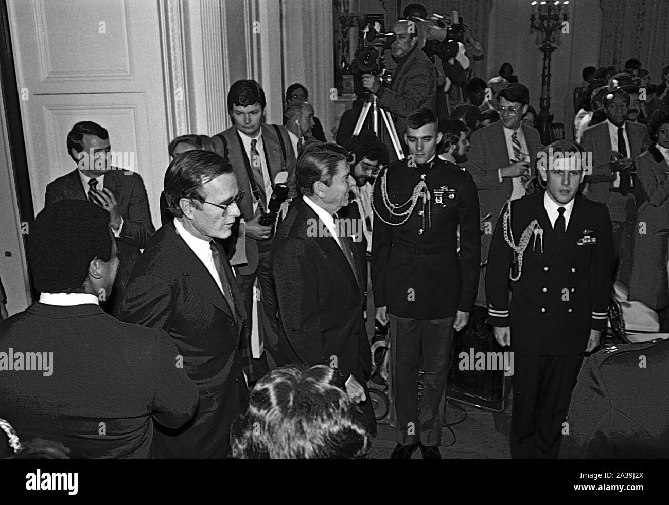 Washington DC., USA, February 2, 1984 President Ronald Reagan and Vice ...